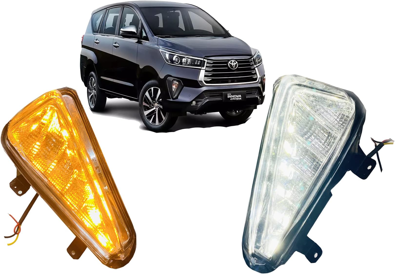 AUTOFASTERS Car Led Fog Lamp with Matrix DRL For Innova Crysta 2021-22 ...