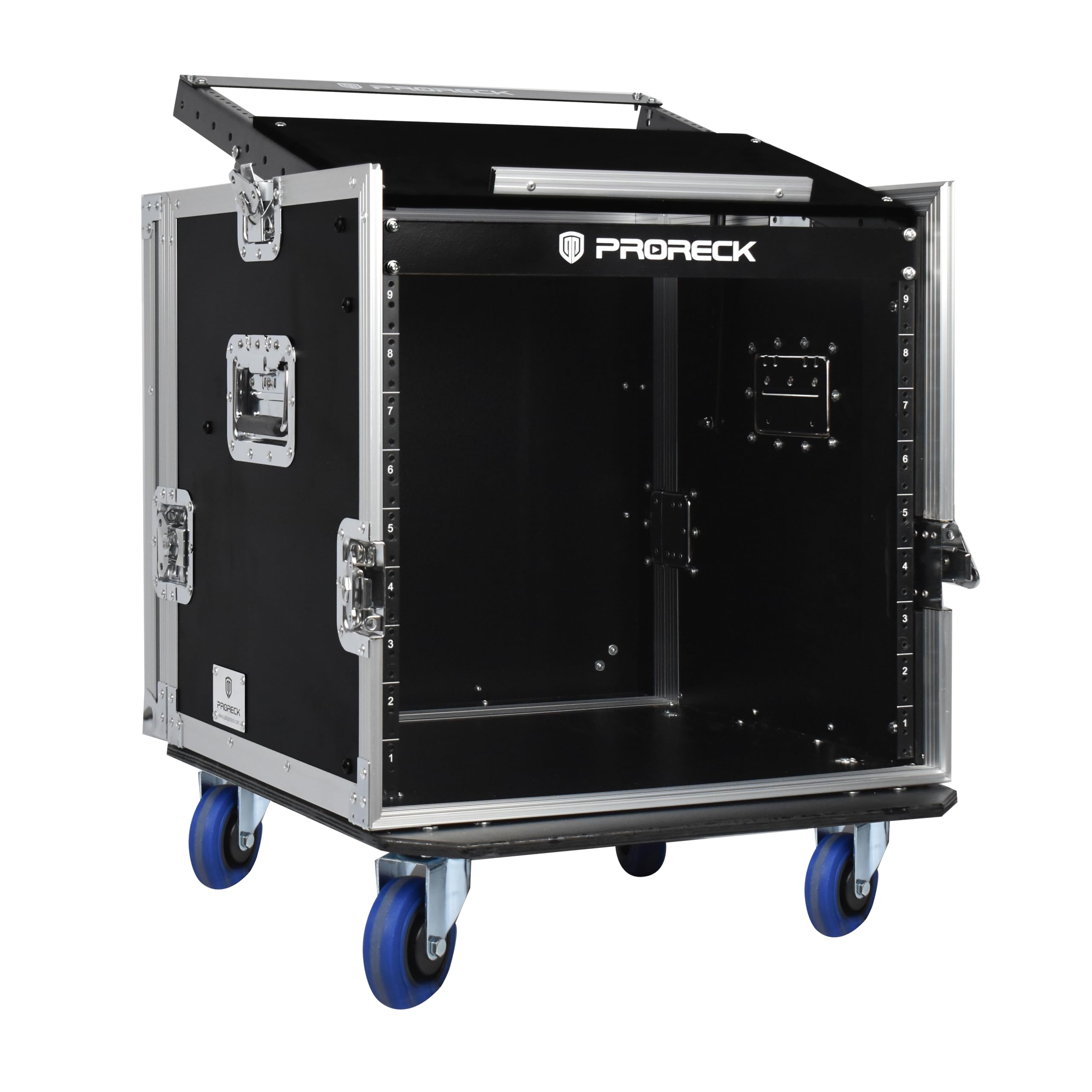 Amazon.com: PRORECK 10U Rack/Road Case With Slant Mixer Top, And ...