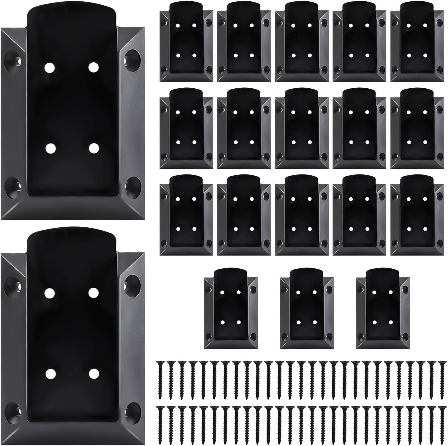 LUTER 20pcs Deck Railing Bracket Connectors, Black Metal, for Wood with ...