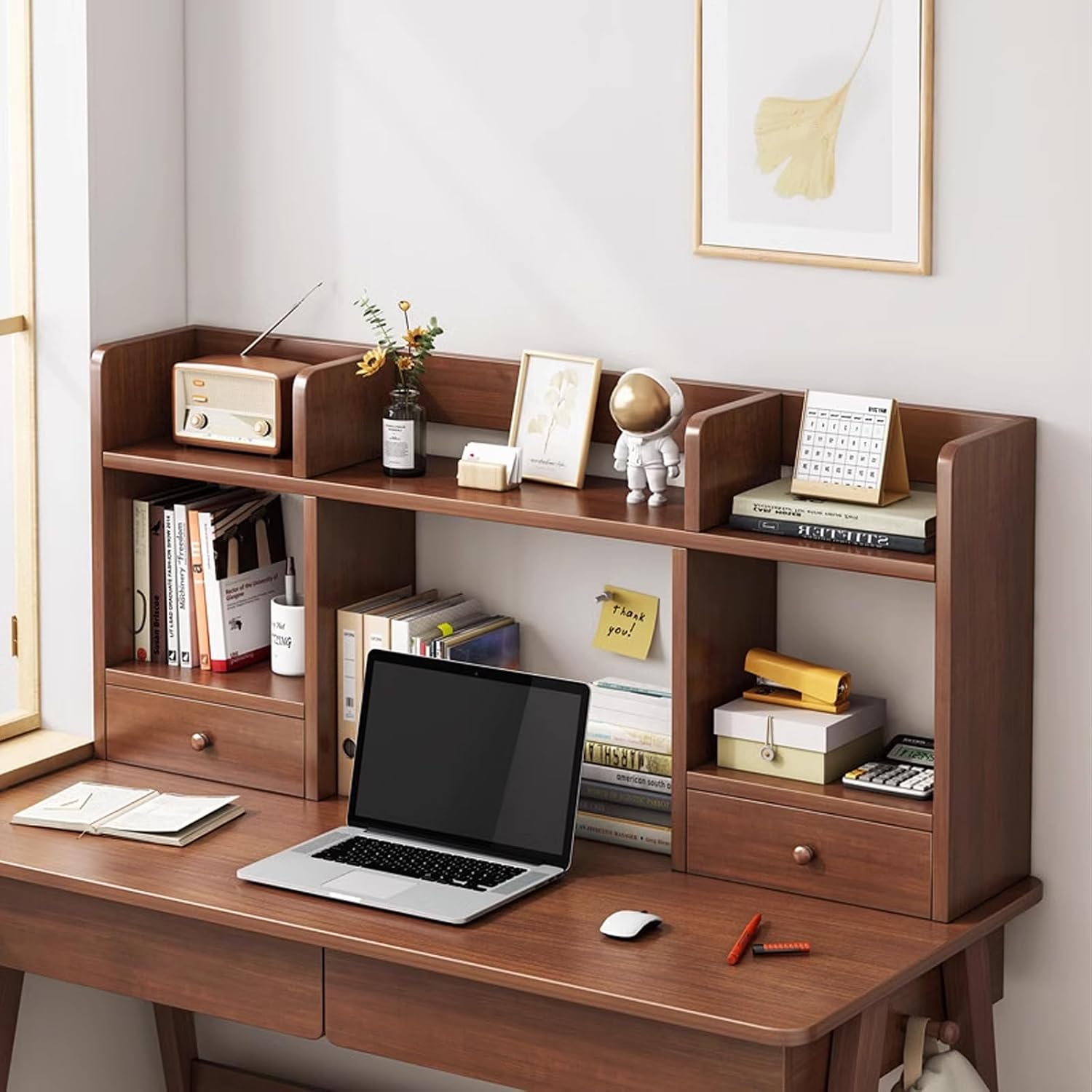 Amazon.com: Desktop Book Shelf, Wood Dorm Desk Bookshelf, Desk ...