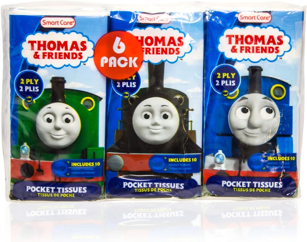 Amazon.com: Thomas & Friends 2 Ply Pocket Tissues 6 Pack for Kids ...