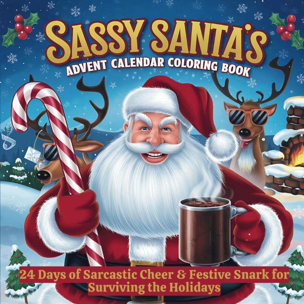 Amazon.com: Sassy Santa’s Advent Calendar Coloring Book: 24 Days of ...