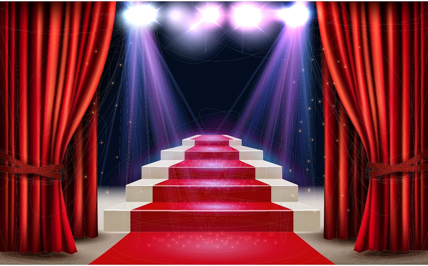 Theater Stage Photography Background Red Curtain Backdrop Stage Lights ...
