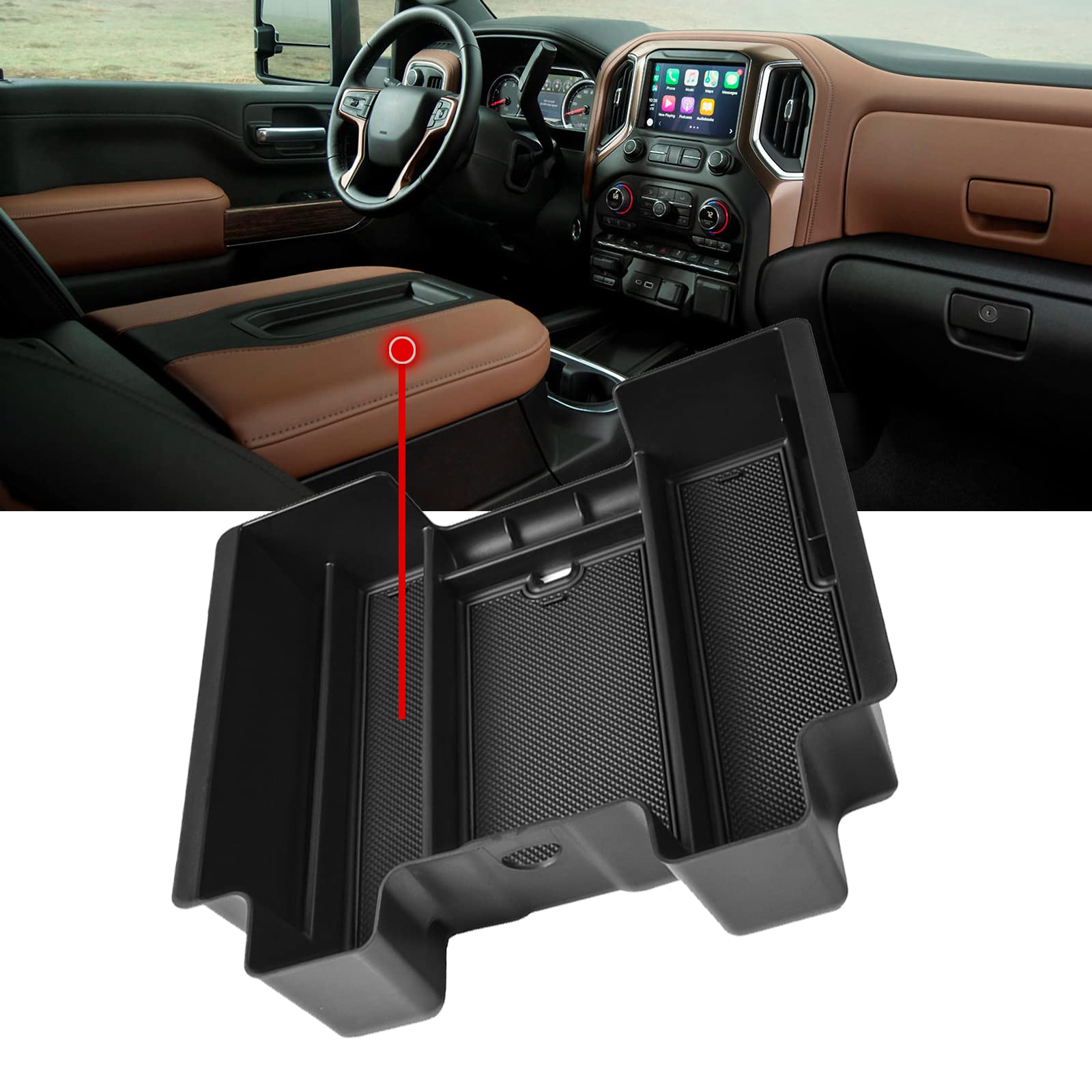 ZZDMDM Full Center Console Organizer for 2019-2022 Chevy Silverado 1500 ...