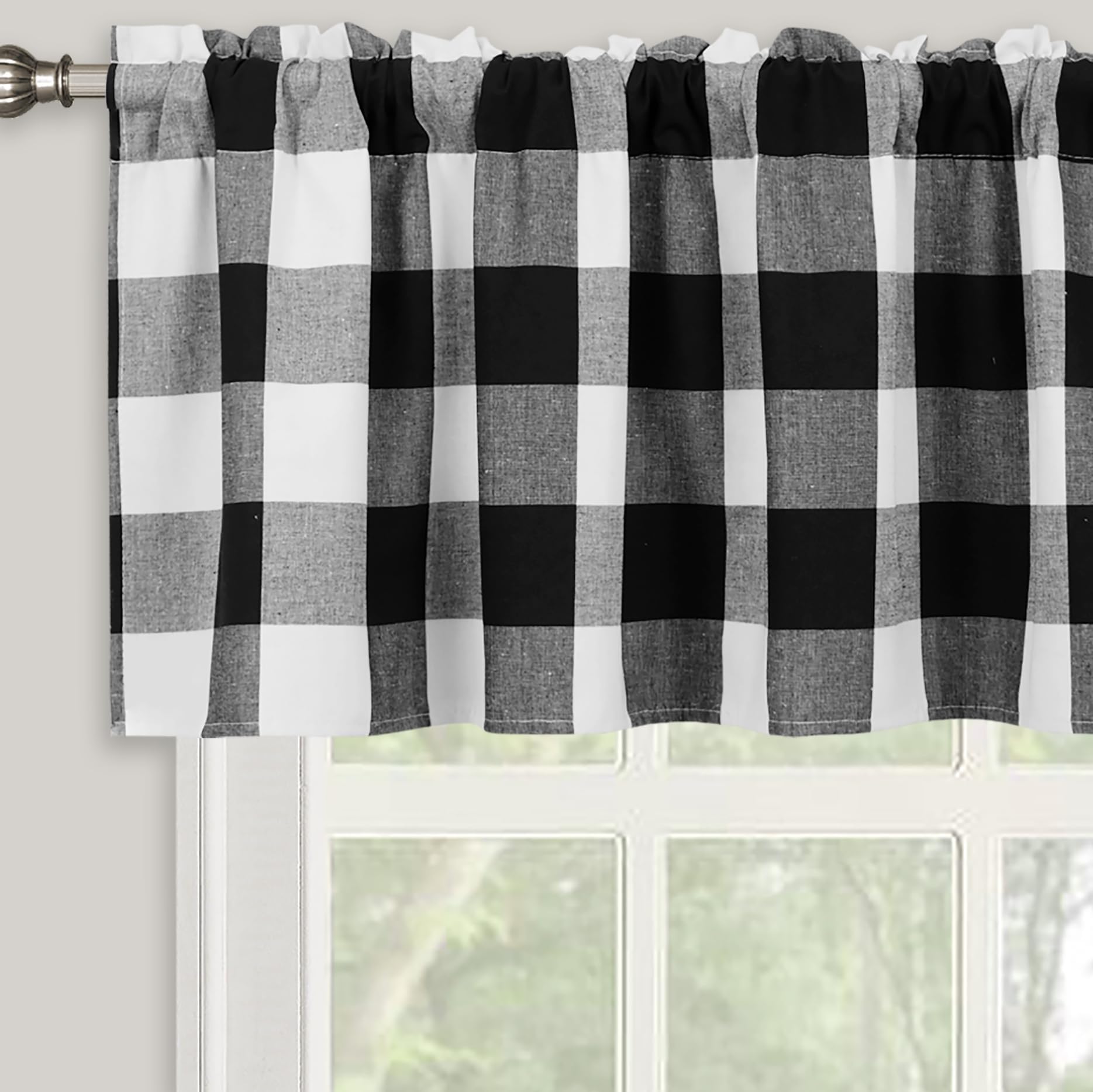 Amazon.com: Jola's House 2 Pack Buffalo Check Plaid Window Valances ...