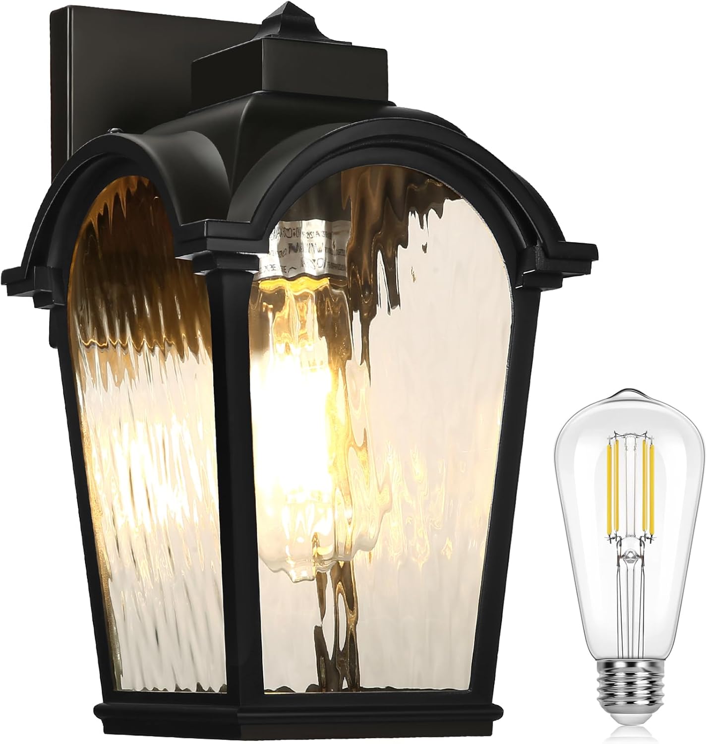 Outdoor Wall Lantern Light [LED Bulb Included] Wall Mount Exterior ...