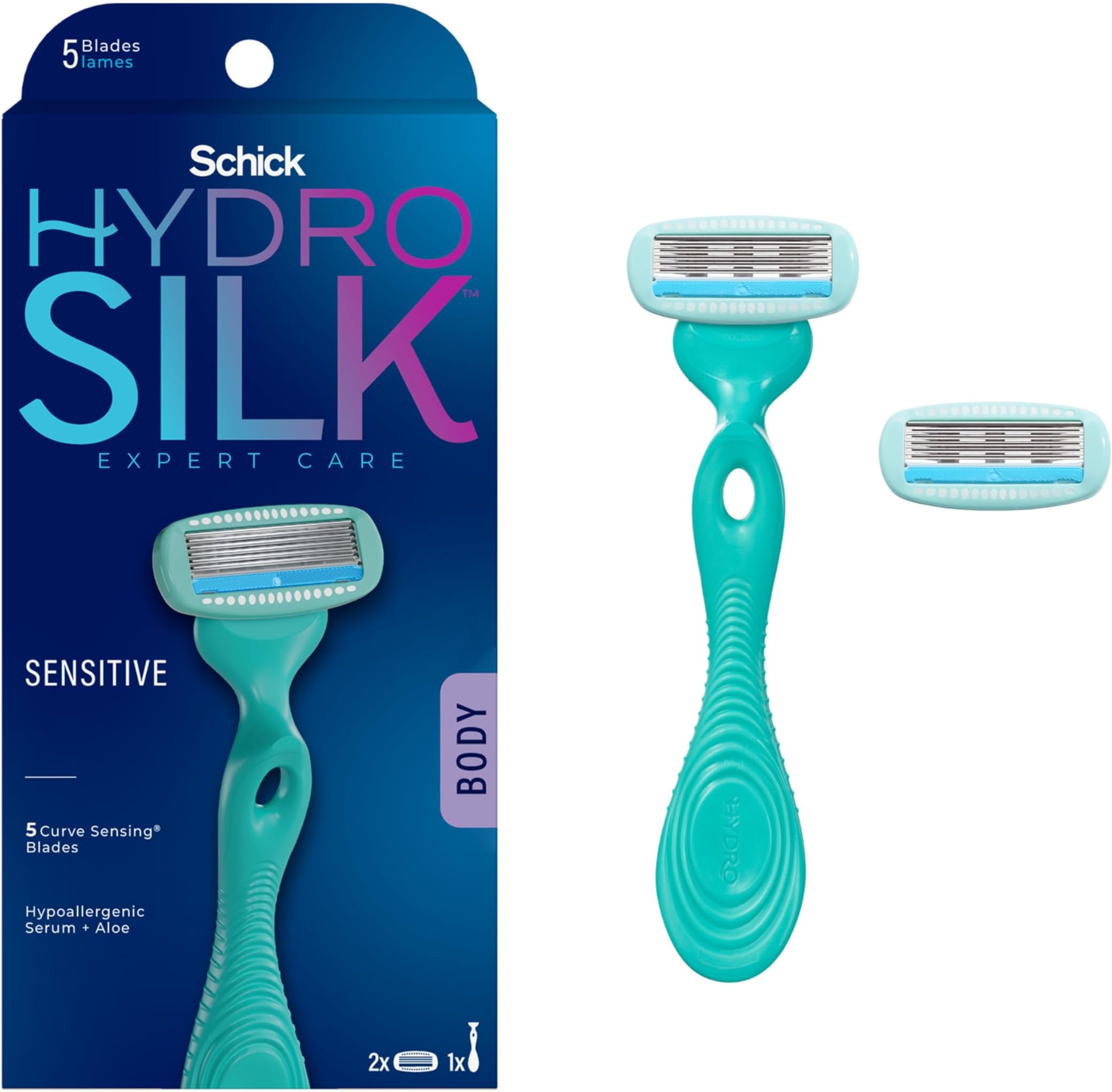Amazon.com: Schick Hydro Silk Sensitive Women's Razor | 5-Blade Razors ...