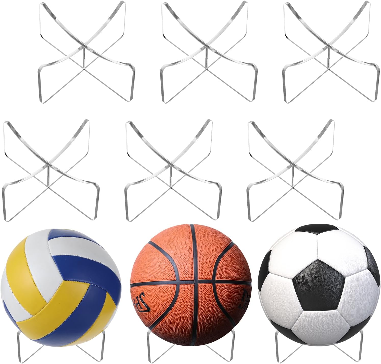 Amazon.com: Piriuuo 6 Pcs Basketball Stand Ball Stand Acrylic Display ...
