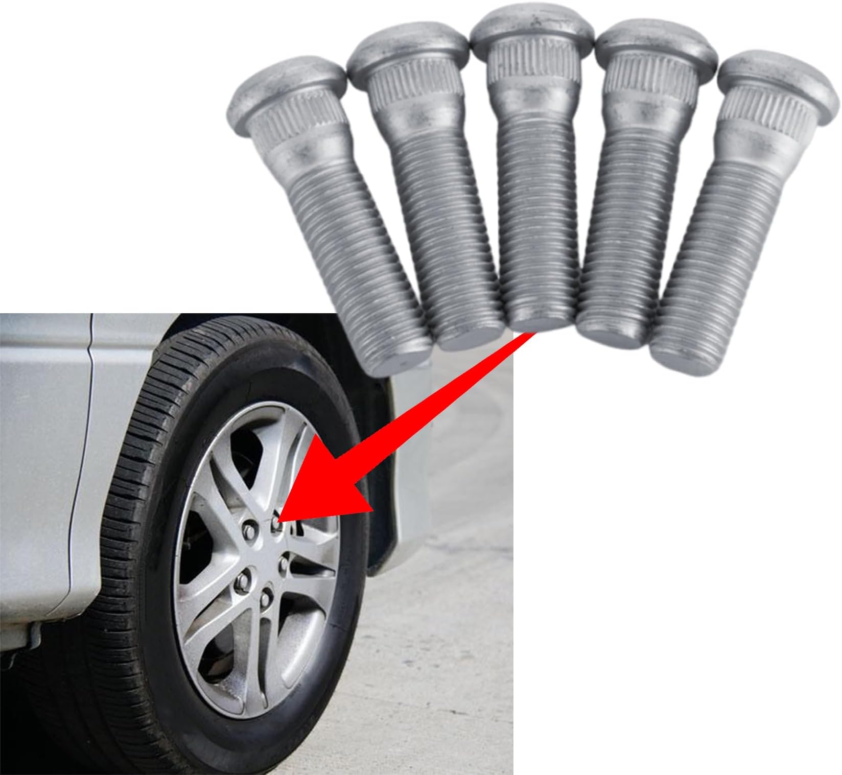 Amazon.com: SSNNUU 5PCS M12×1.5 Car Wheel Studs,Steel Tire Studs ...