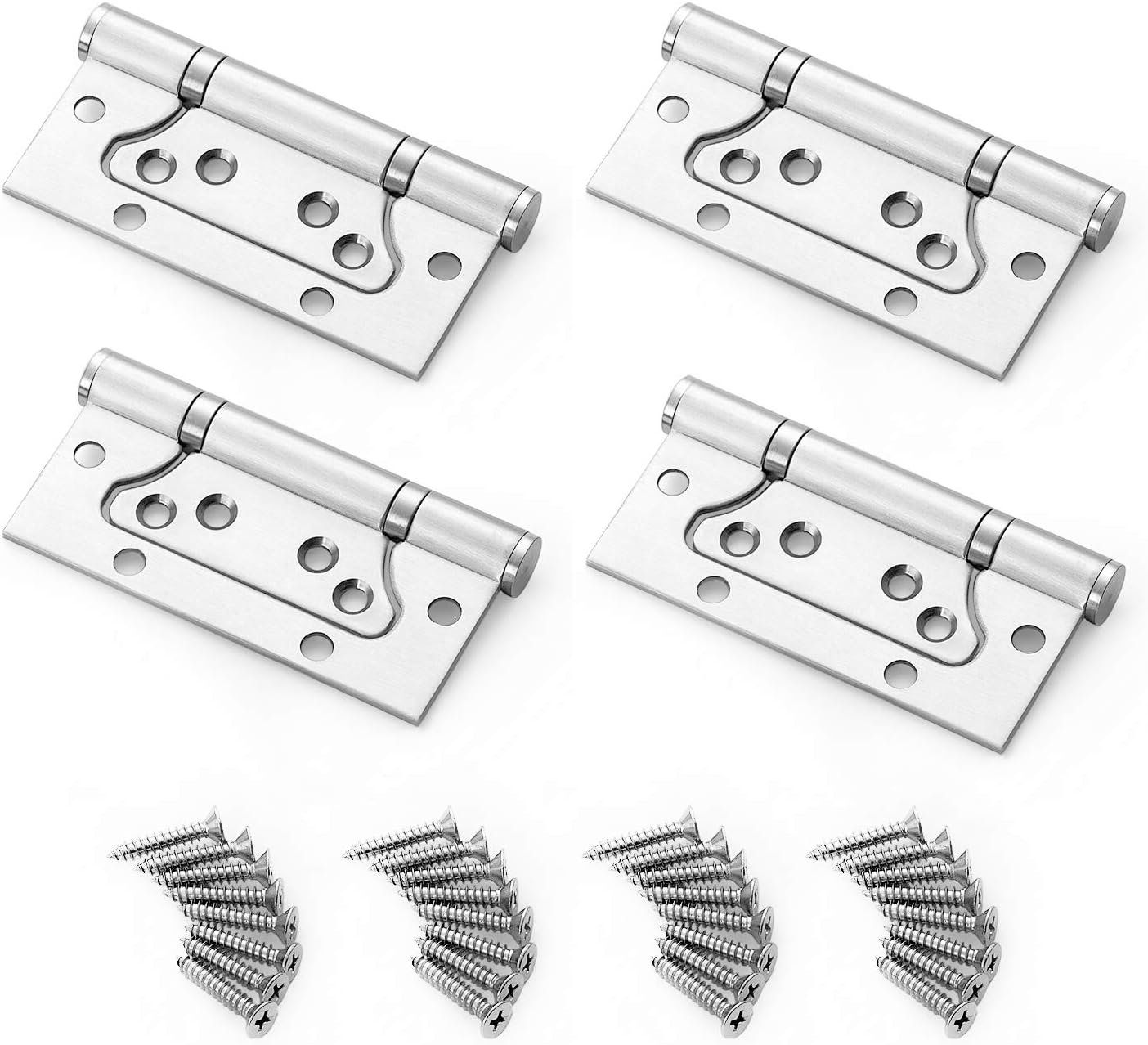 10x Pairs of 50mm/2" Dark Chrome Flush Hinges - Cupboard/Cabinet ...