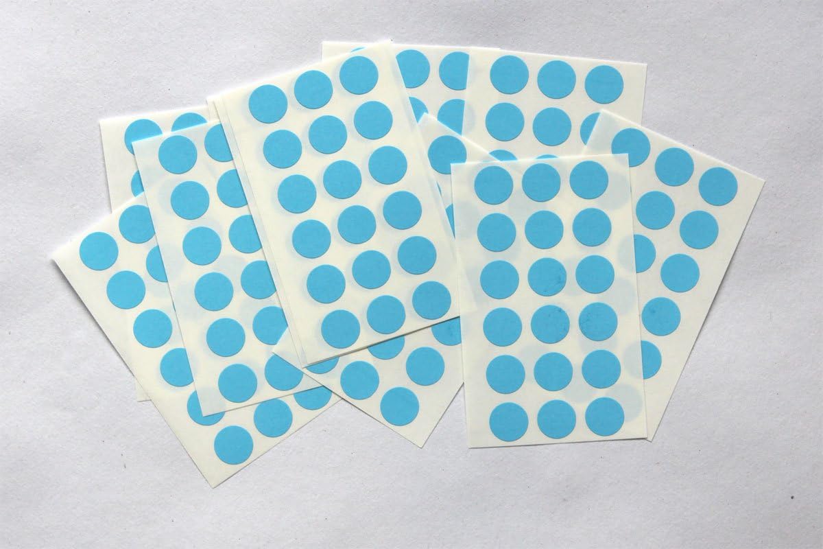 175 Light Blue Round Stickers - Sticky Coloured Self Adhesive Dots for ...
