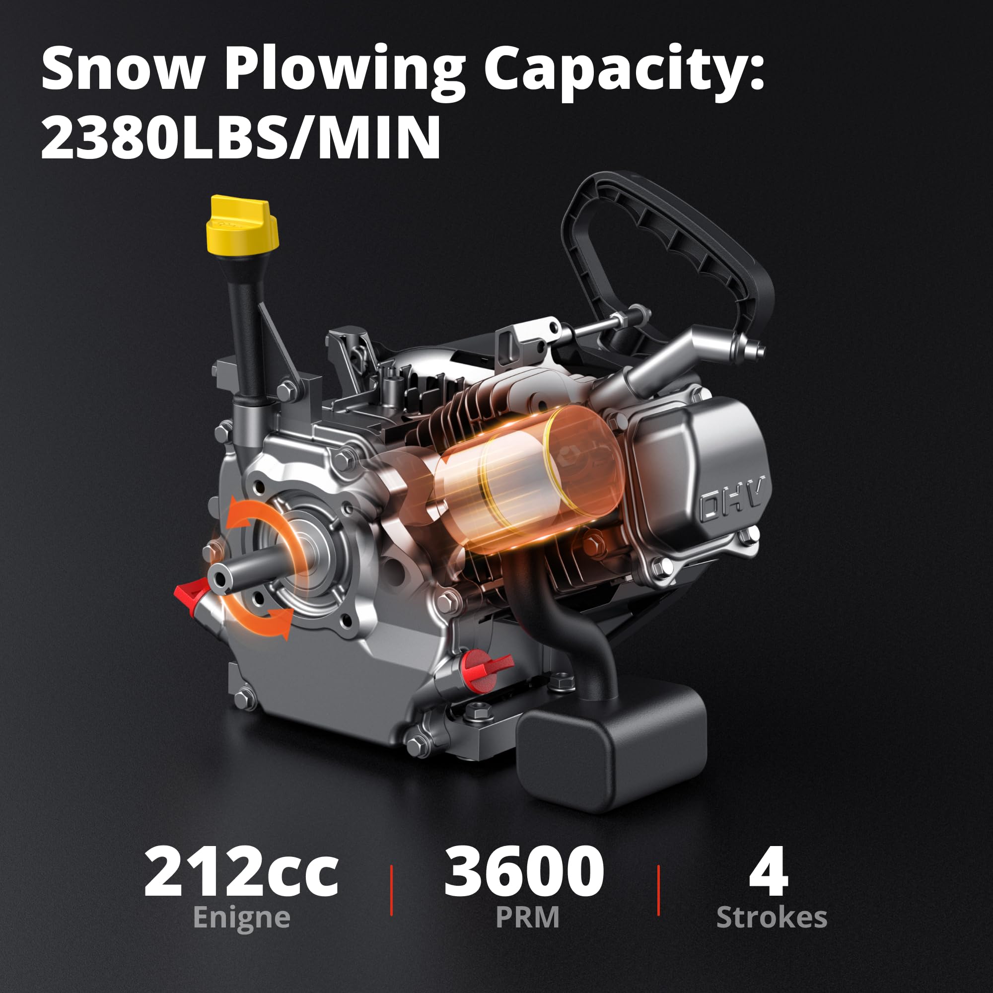 Snapklik.com : AMERISUN 24-Inch Gas Snow Blower