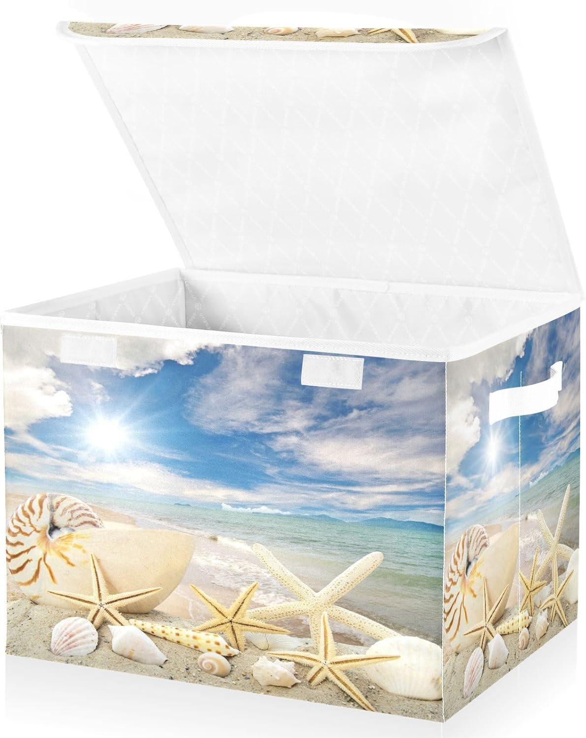 Amazon.com - DIGTIA Starfish Conch Seashell Storage Bins with Lids ...