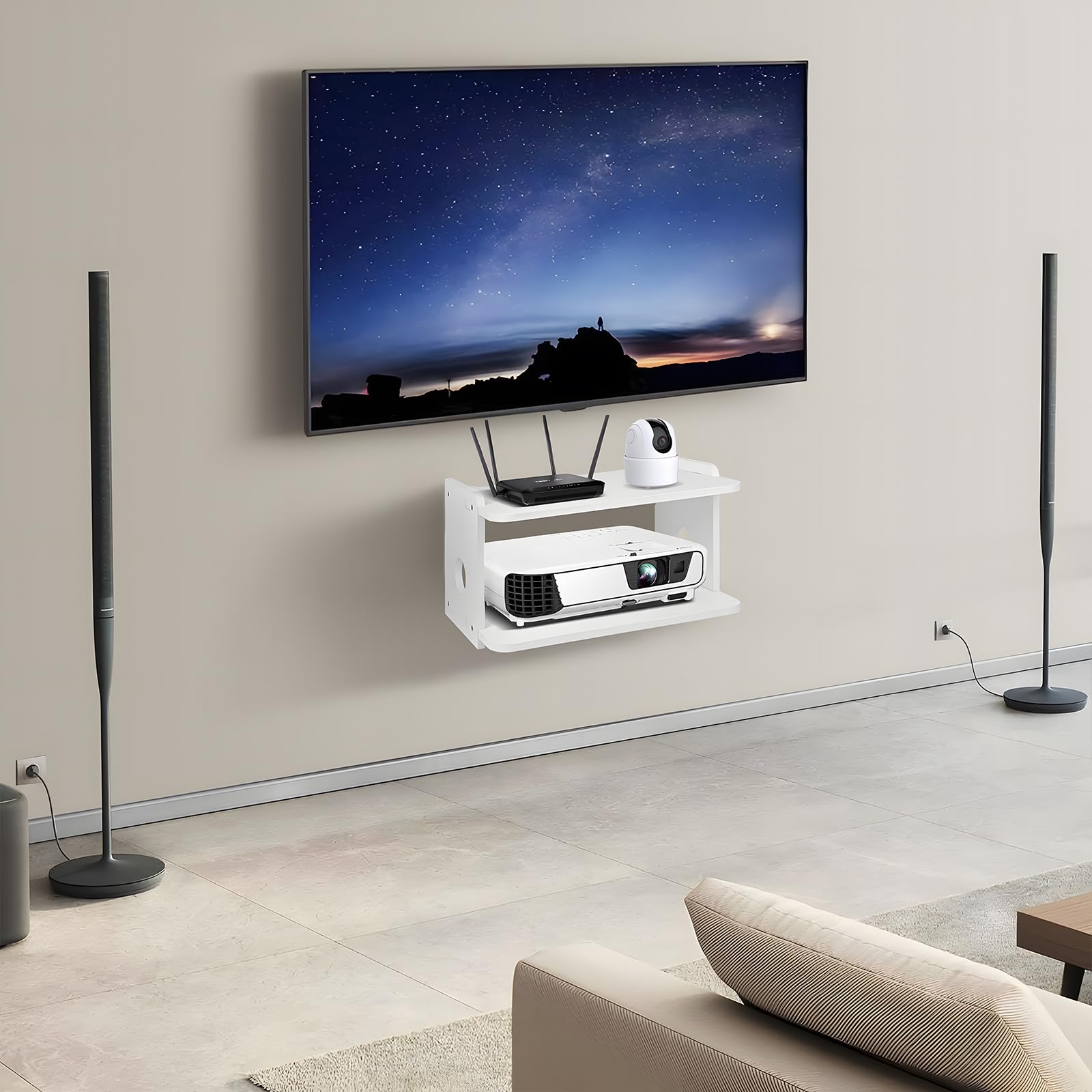 Snapklik.com : Projector Shelf,Projector Wall Mount Floating Shelf ...