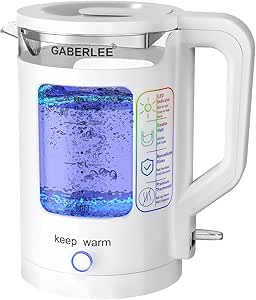 GABERLEE Electric Kettle, 1.7L, 3000W Fast Boil Quiet Glass Kettle with ...