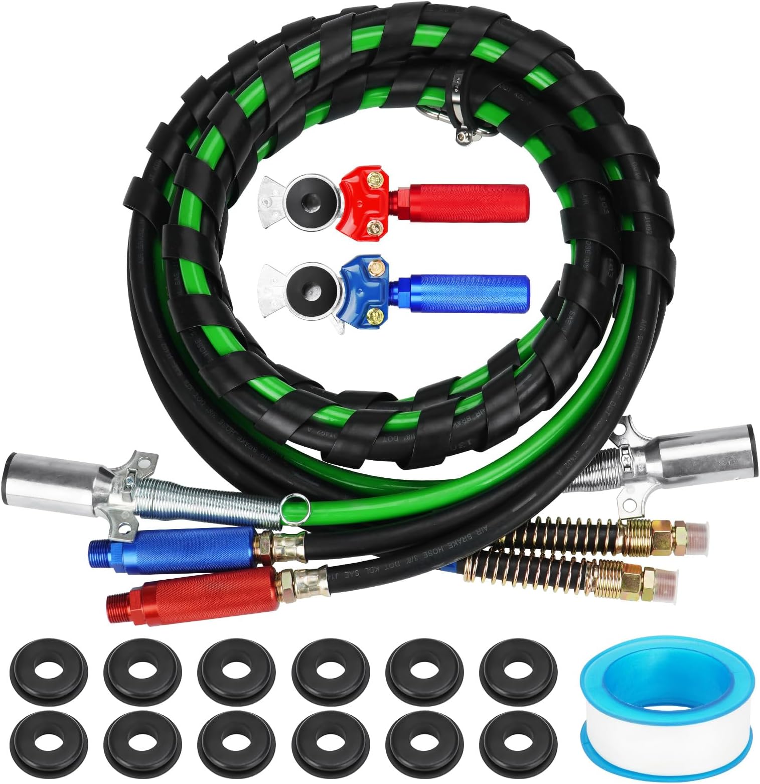 Amazon.com: SEHNSUCHT 12Ft 3 in 1 ABS & Air Power Line Hose Kit Wrap 7 ...