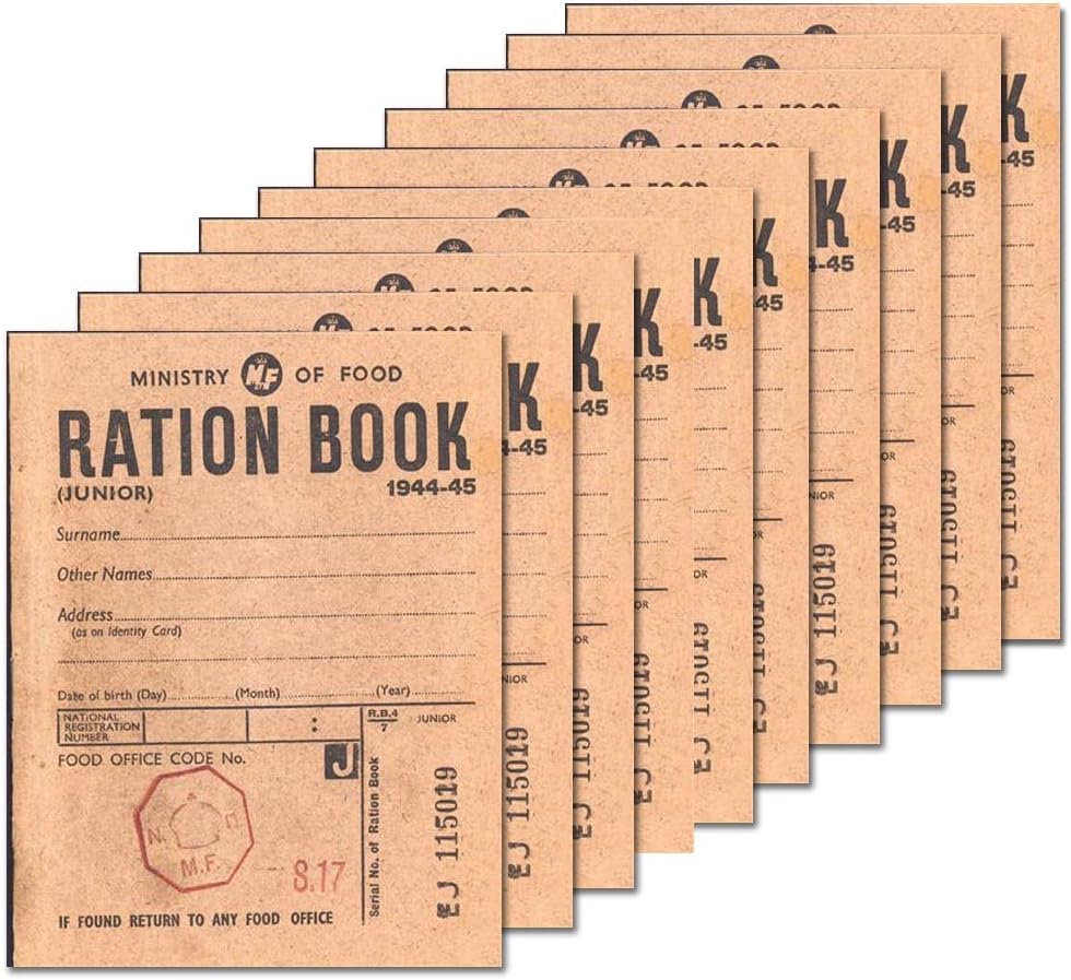 World War 2 - Replica Ration Book - Money Saving bundle of 10 : Amazon ...