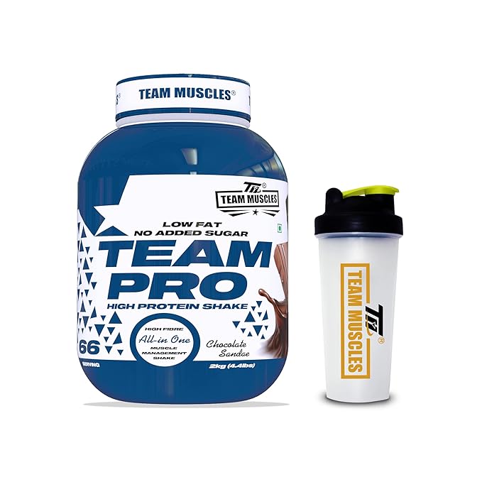 Team Muscles Team Pro High Protein Shake-2 Kg (Chocolate) With Shaker ...