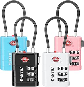 Anvil TSA Approved Luggage Locks – High Security TSA008 Combination ...