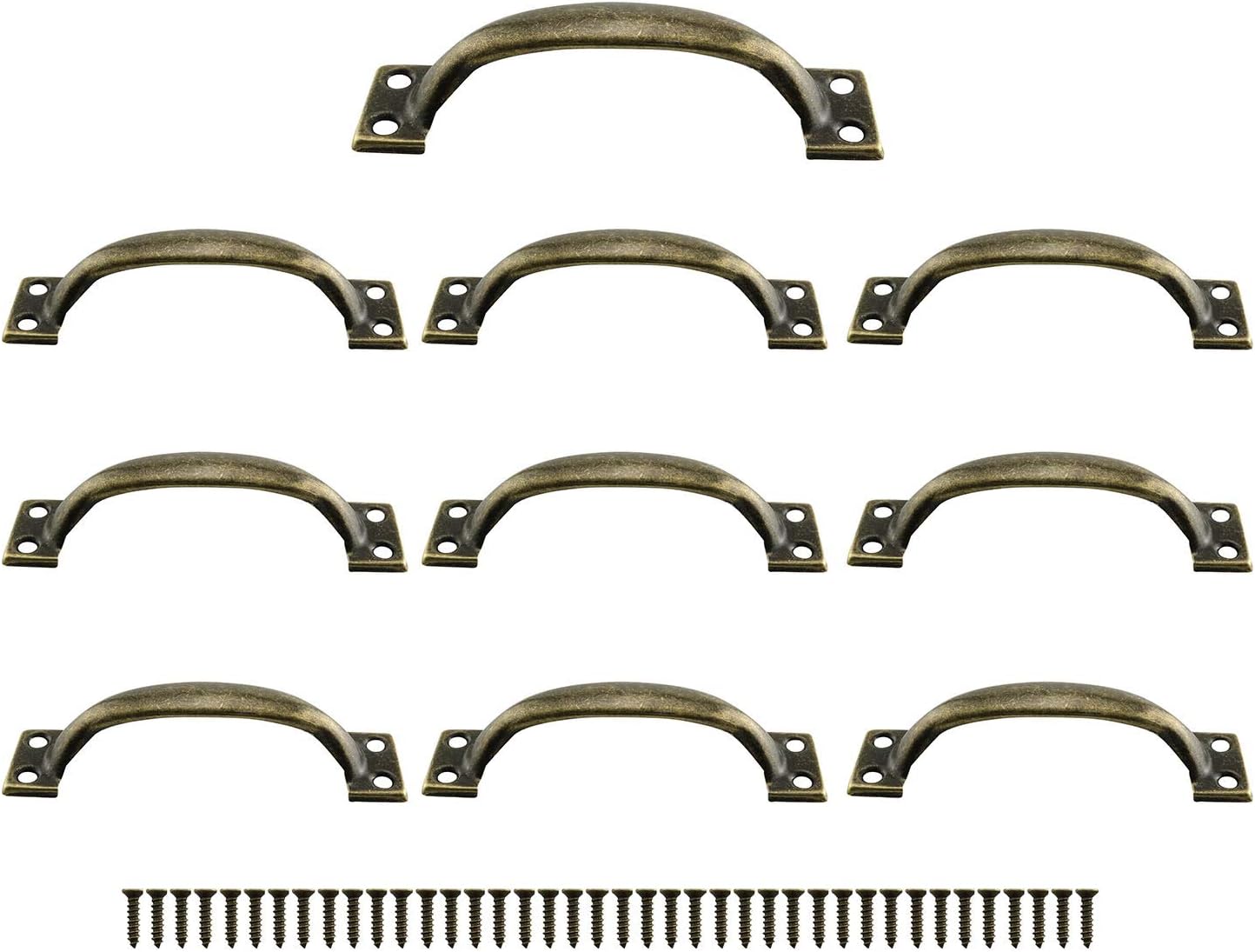 JCBIZ 10pcs 99mm Door Handle Bronze Color Iron Pulls for Doors Drawers ...