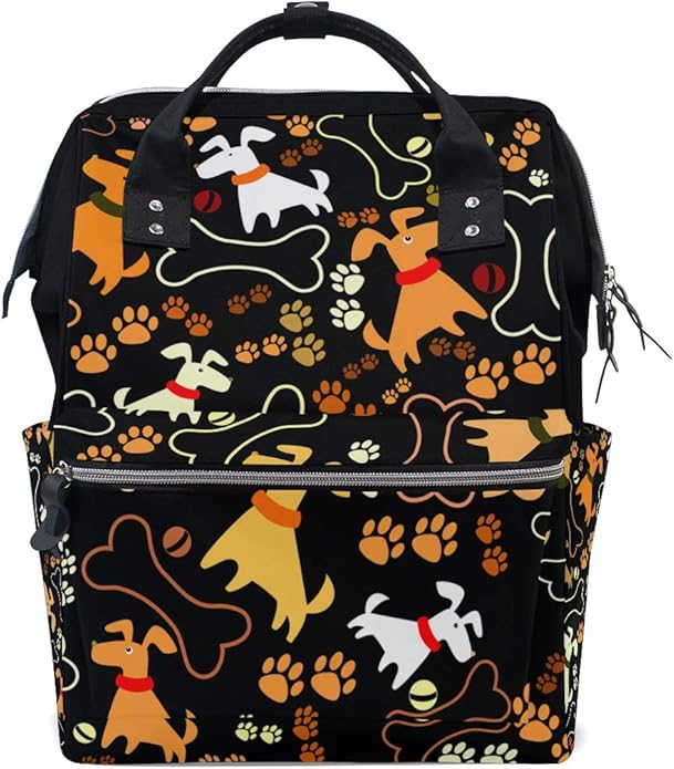 Dog Bone Bag Backpack Large Capacity Muti-Function Travel Canvas Bag ...