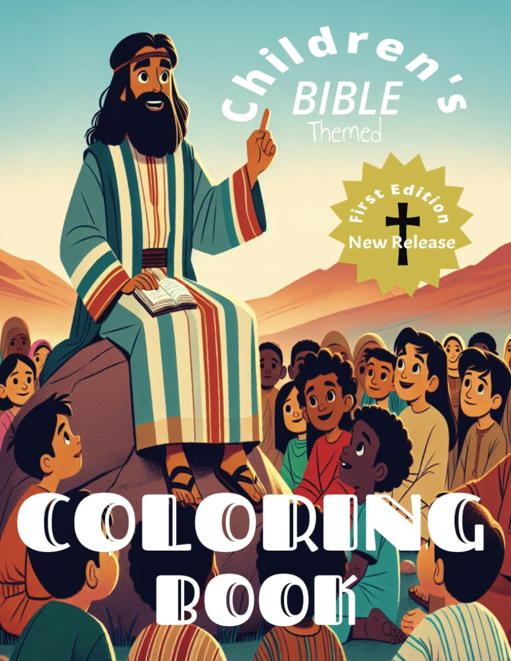 Children's Bible Themed Coloring Book: Children’s Color book with Jesus ...