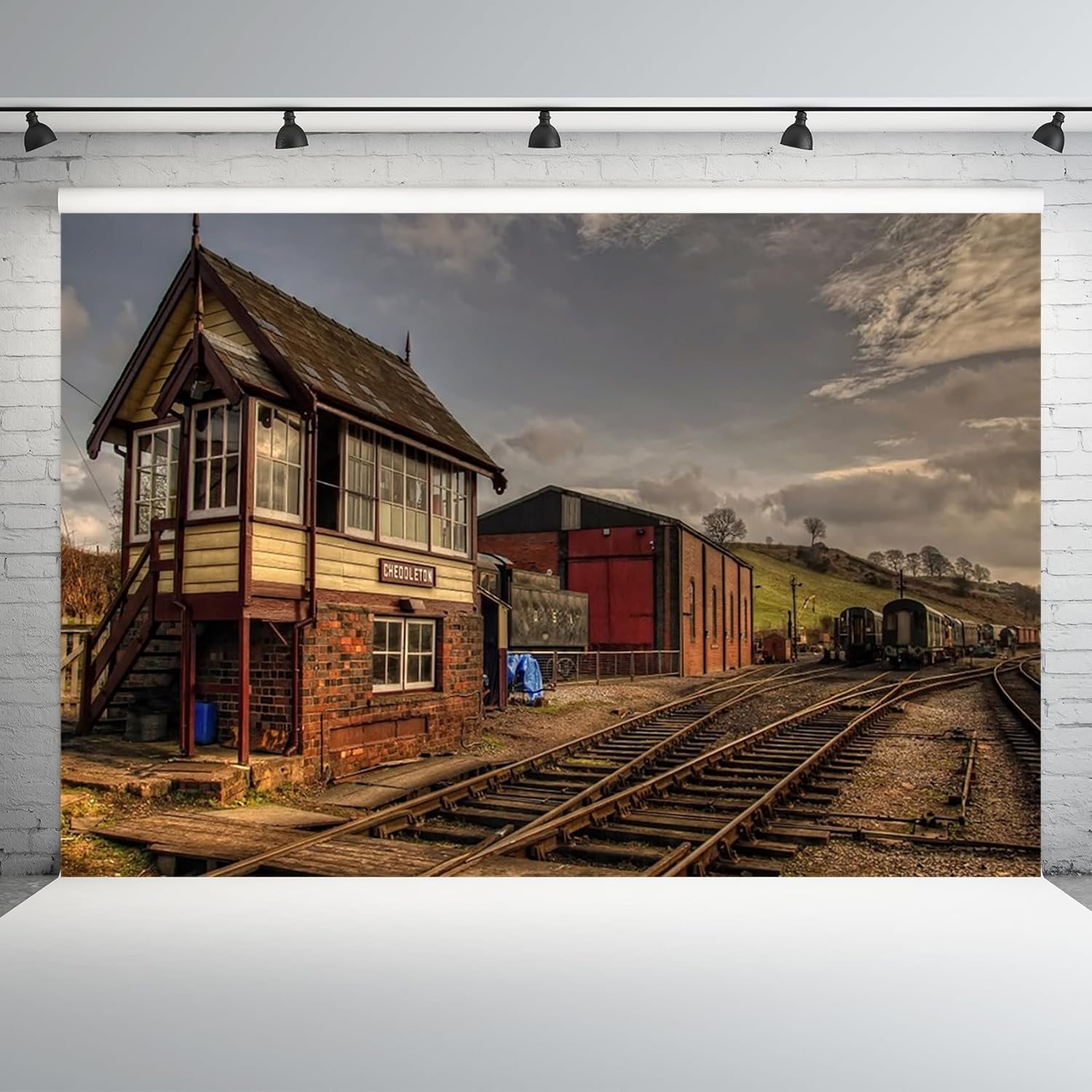 Amazon.com : AOFOTO 15x10ft Old Train Track Backdrop Vintage Railway ...