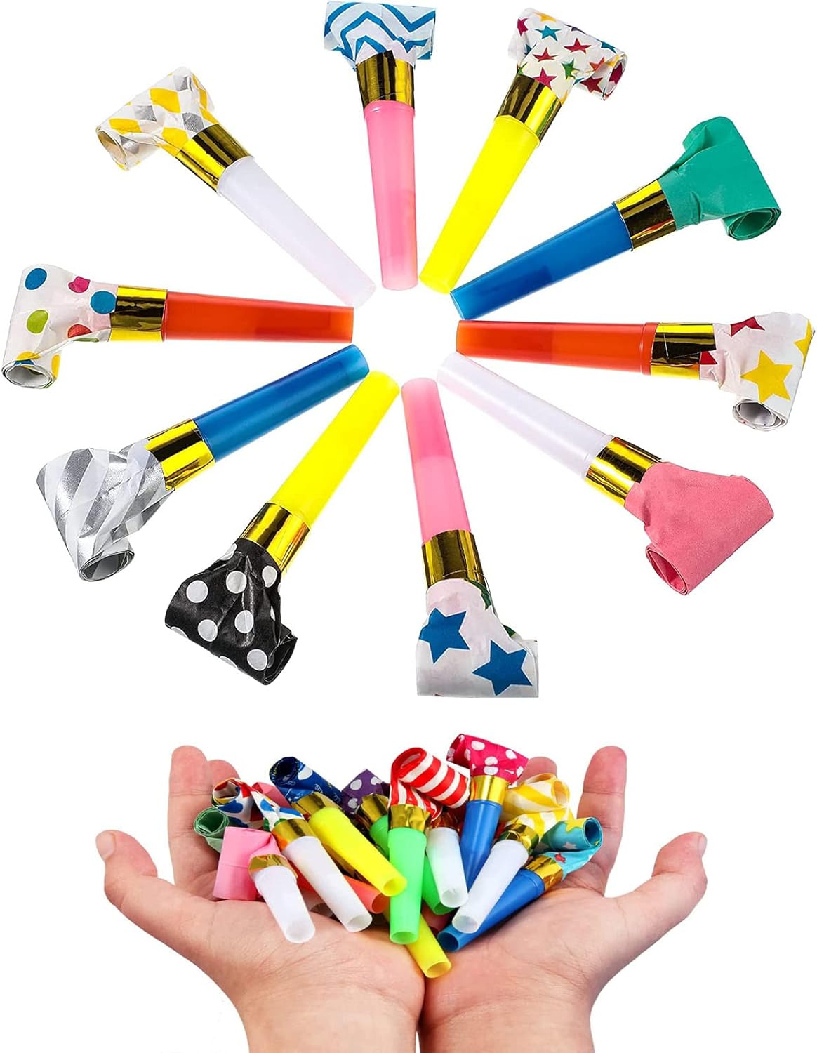 30 PCS Party Blowers for Kids Colourful & Fun Party Whistles Blowouts ...