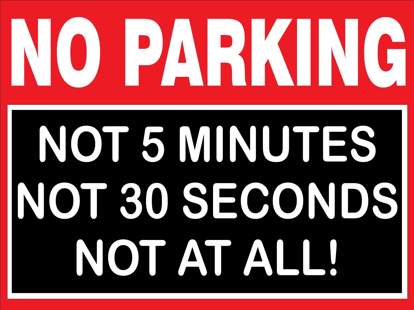 Green Panda®-No Parking Sign Board | Size:-12x9in | Glossy Laminated ...