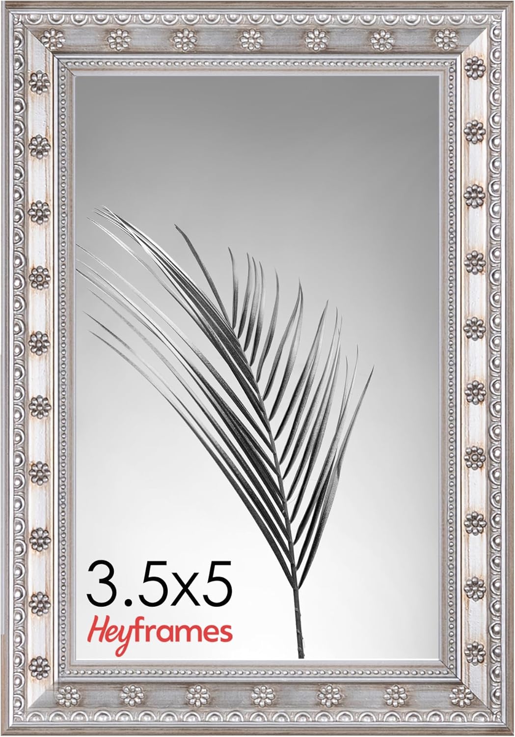 Amazon.com - Heyframes 3.5x5 Silver Picture Frame -Solid Wooden photo ...