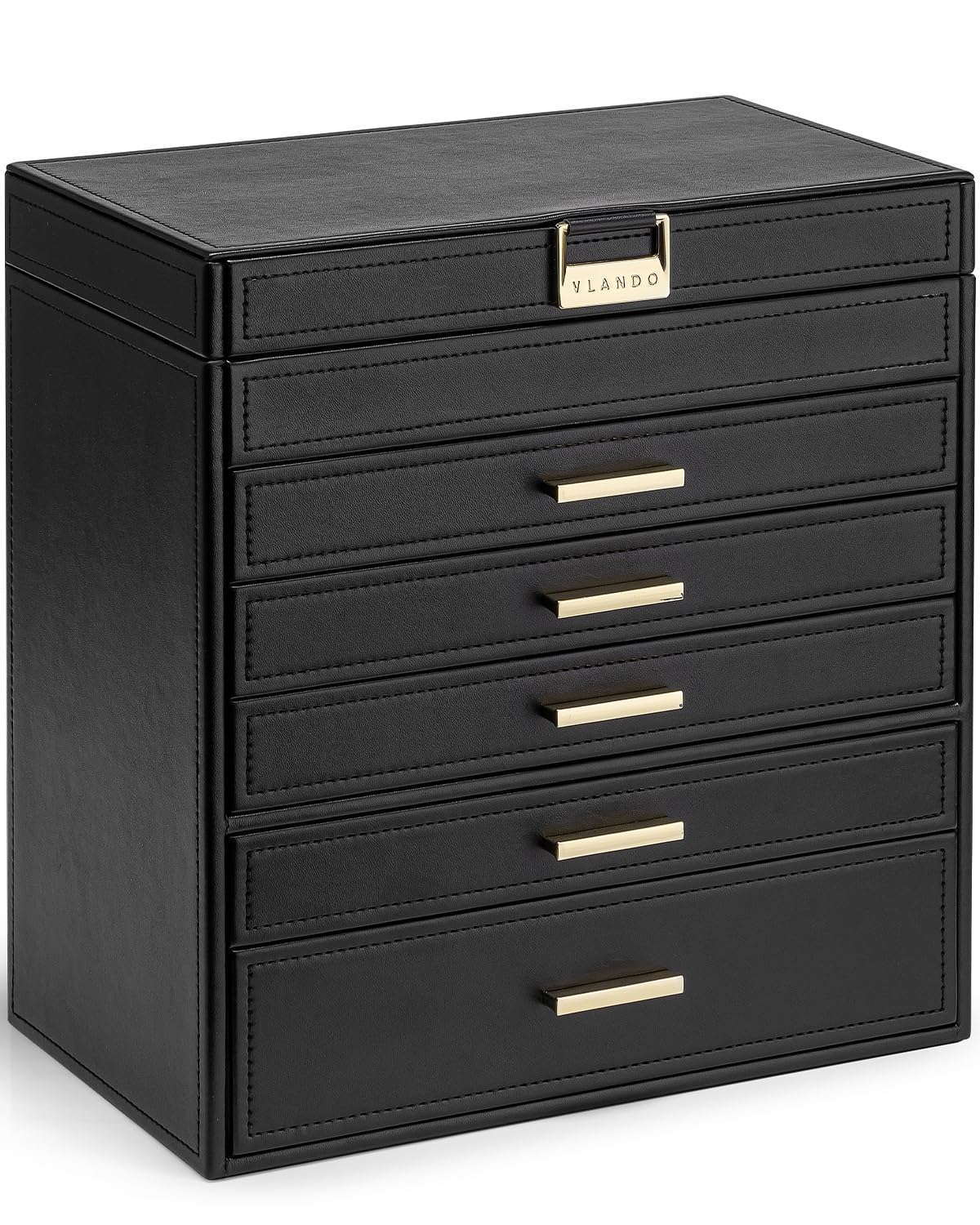 Amazon.com: Vlando 6 Layer Large Jewelry Box - Jewelry Holder Organizer ...