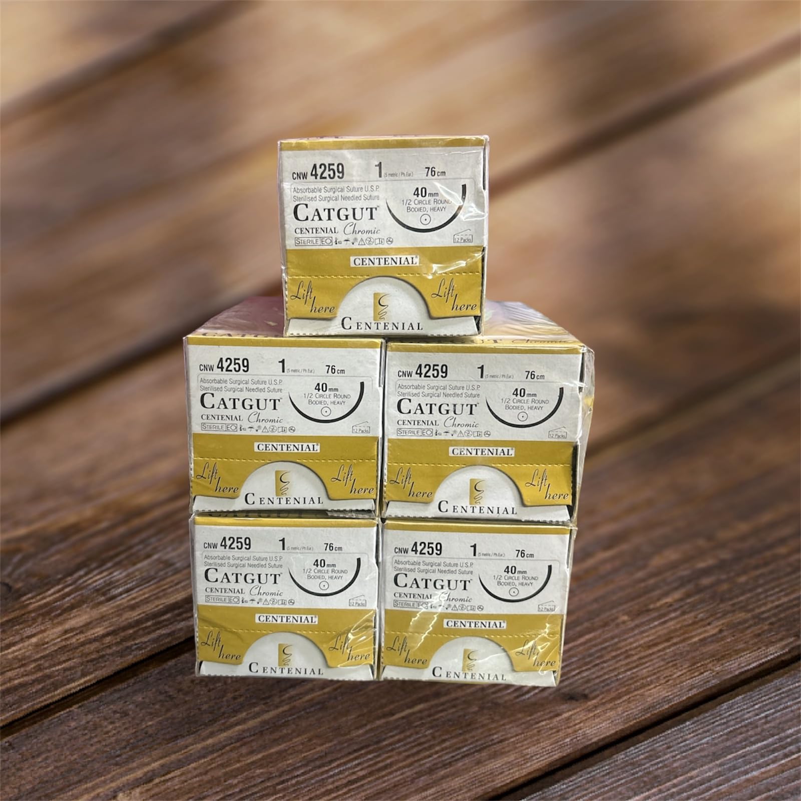 Chromic Catgut Absorbable Surgical Pack of 5 Box (Count 60 Pcs) Suture ...