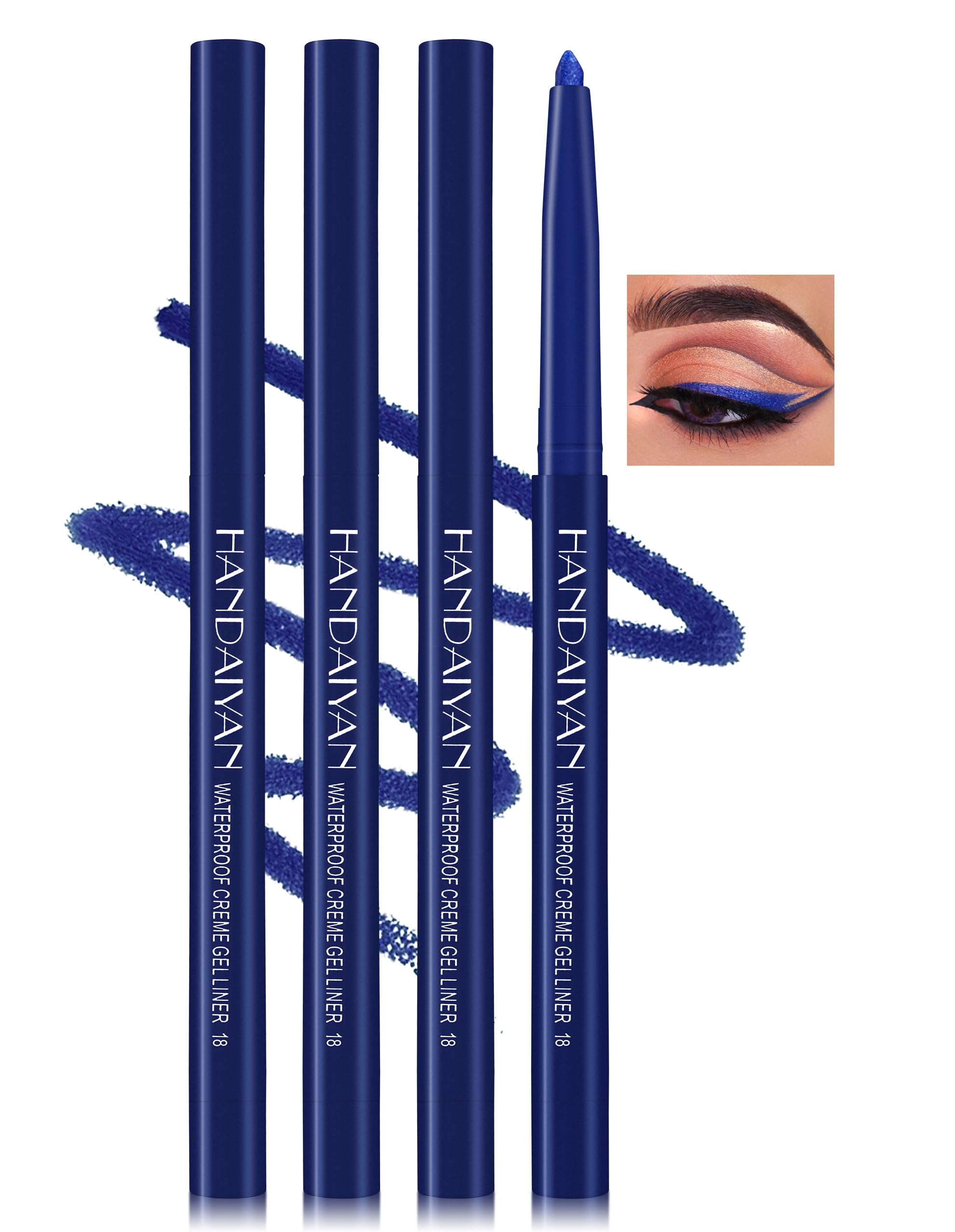 Amazon.com : Jutqut 4PCS Blue Eyeliner Pencil, Eye Liner Pencils ...
