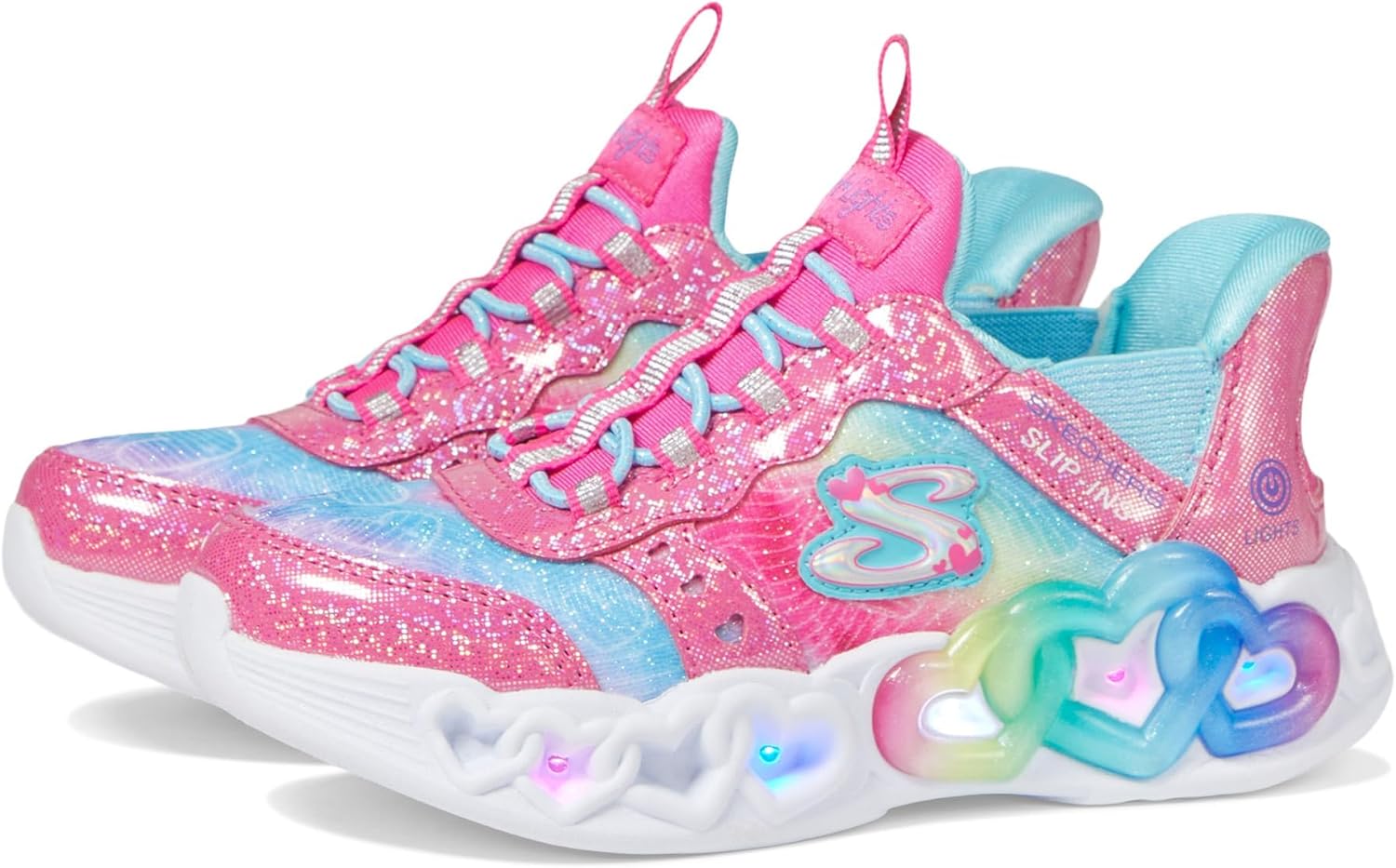 Amazon.com: Skechers para Niñas Infinite Heart Lights-Eternal Shimmer ...
