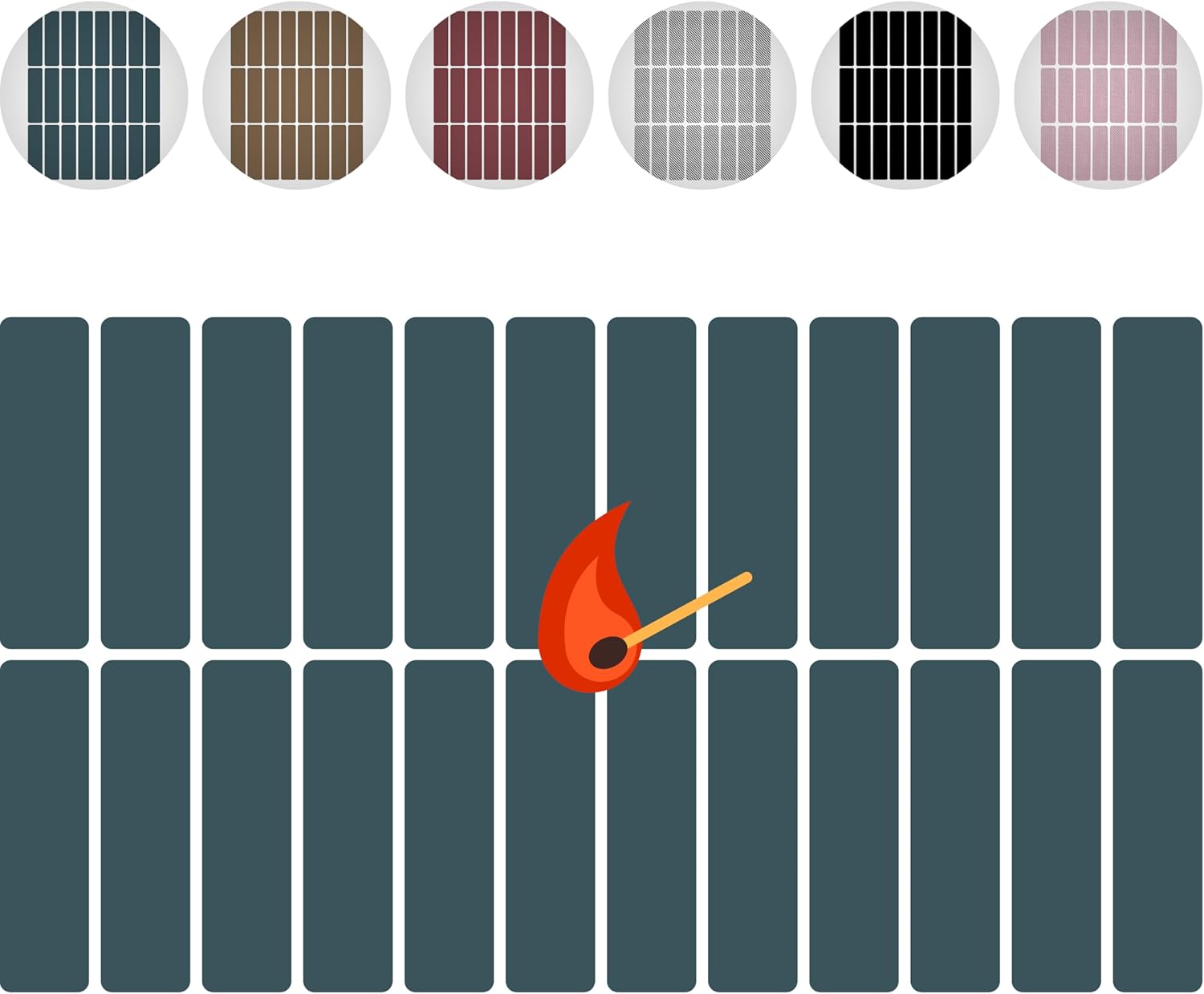 Amazon.com: 24 Count Sheet of Color Adhesive Match Striker Strip ...