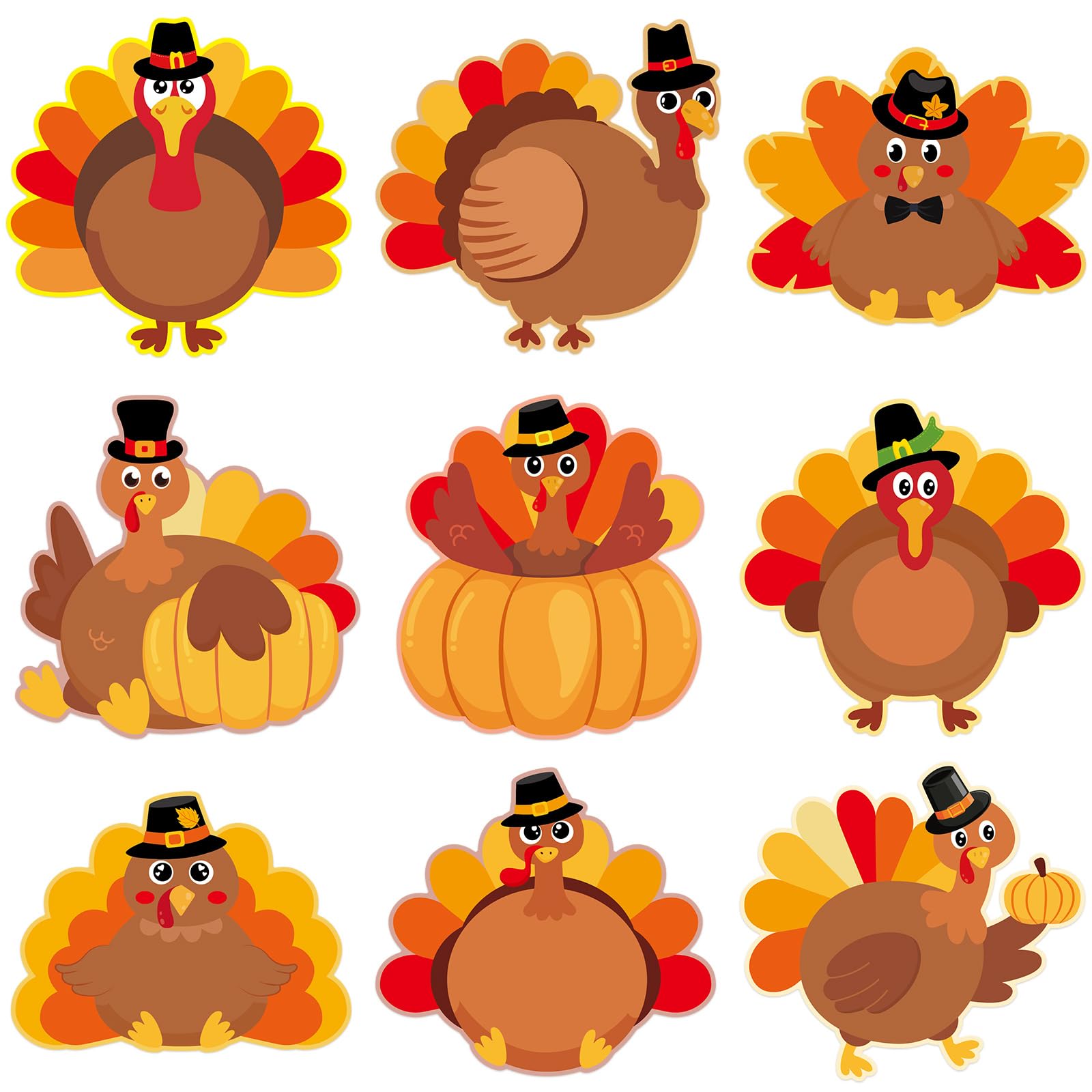 Amazon.com: Thanksgiving Turkey Cutouts Turkey Bulletin Board ...