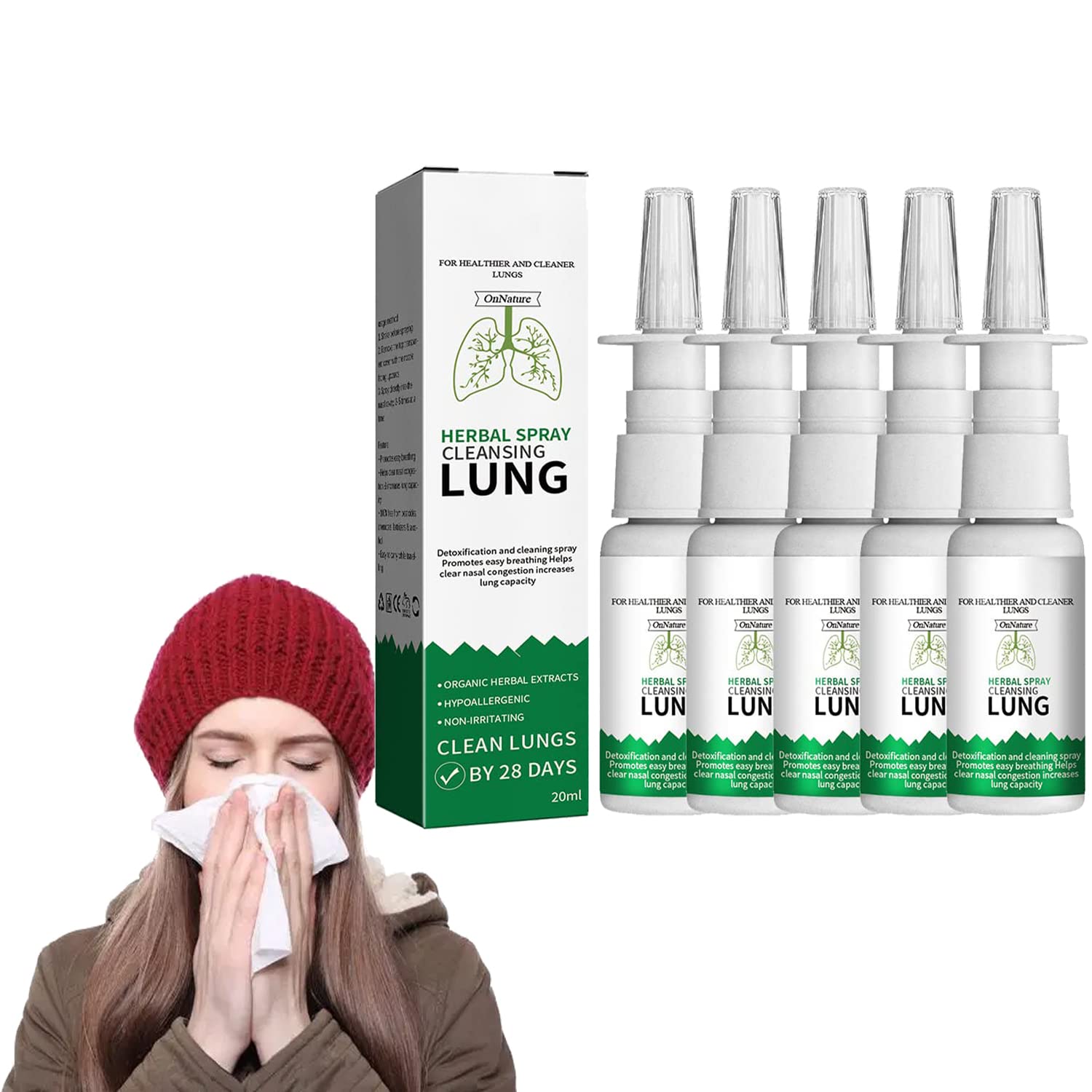 Buy Huacuaia 20ml OnNature al Lung Cleanse & Repair Nasal Spray PRO ...