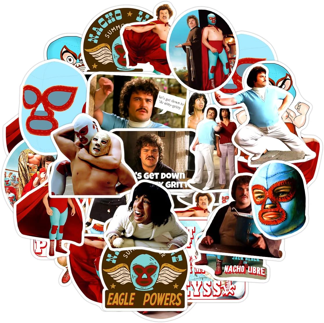 Amazon.com: Stickers Pack 20 Pcs Nacho Aesthetic Libre Colorful Vinyl ...