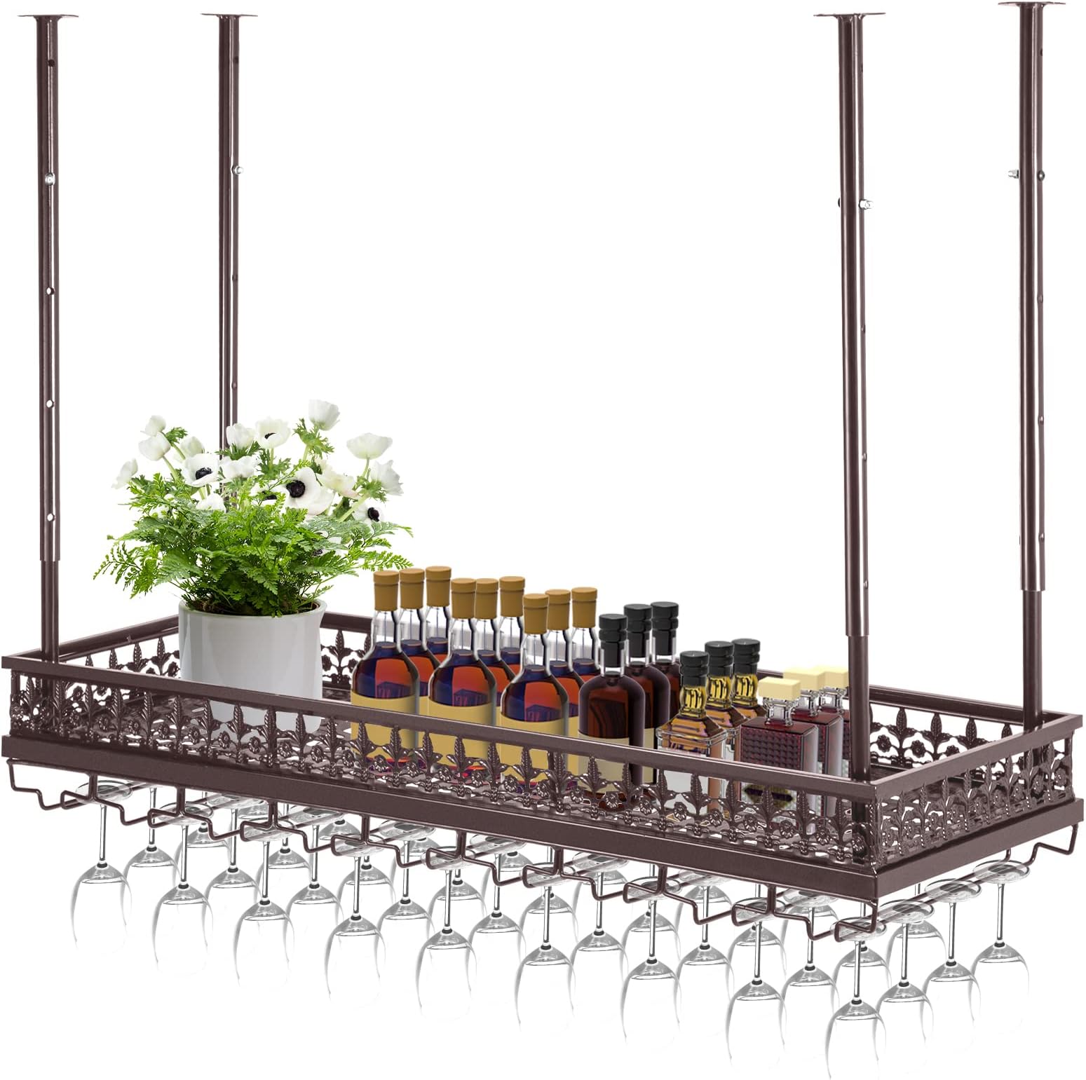 Amazon.com: FAFZ Industrial Vintage Bar Floating Shelf, Ceiling Mounted ...