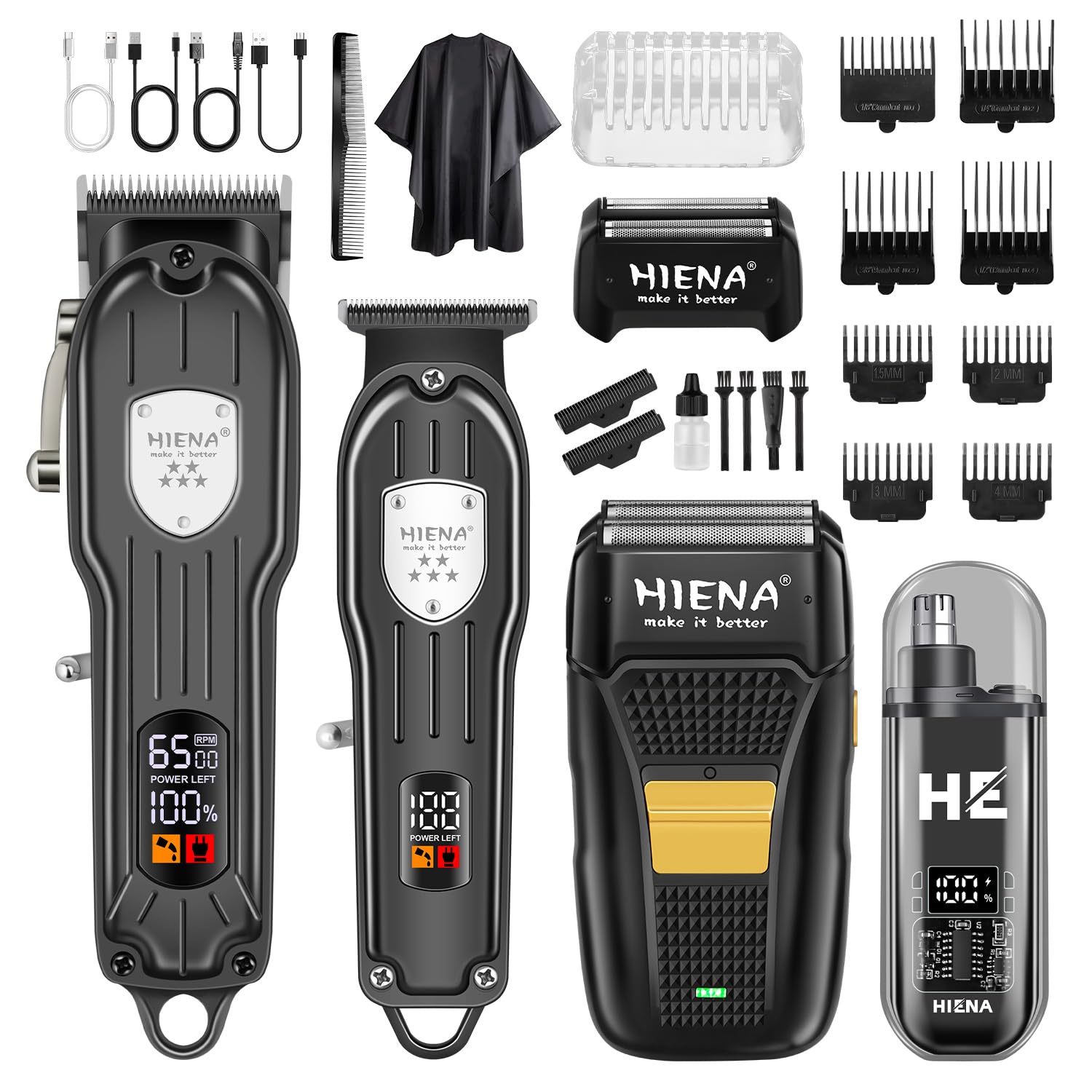 Amazon.com: HIENA PRO Professional Hair Clipper Set, Rechargeable ...
