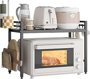 Amazon.com - NETEL Expandable Microwave Stand,2 Tier Metal Kitchen ...