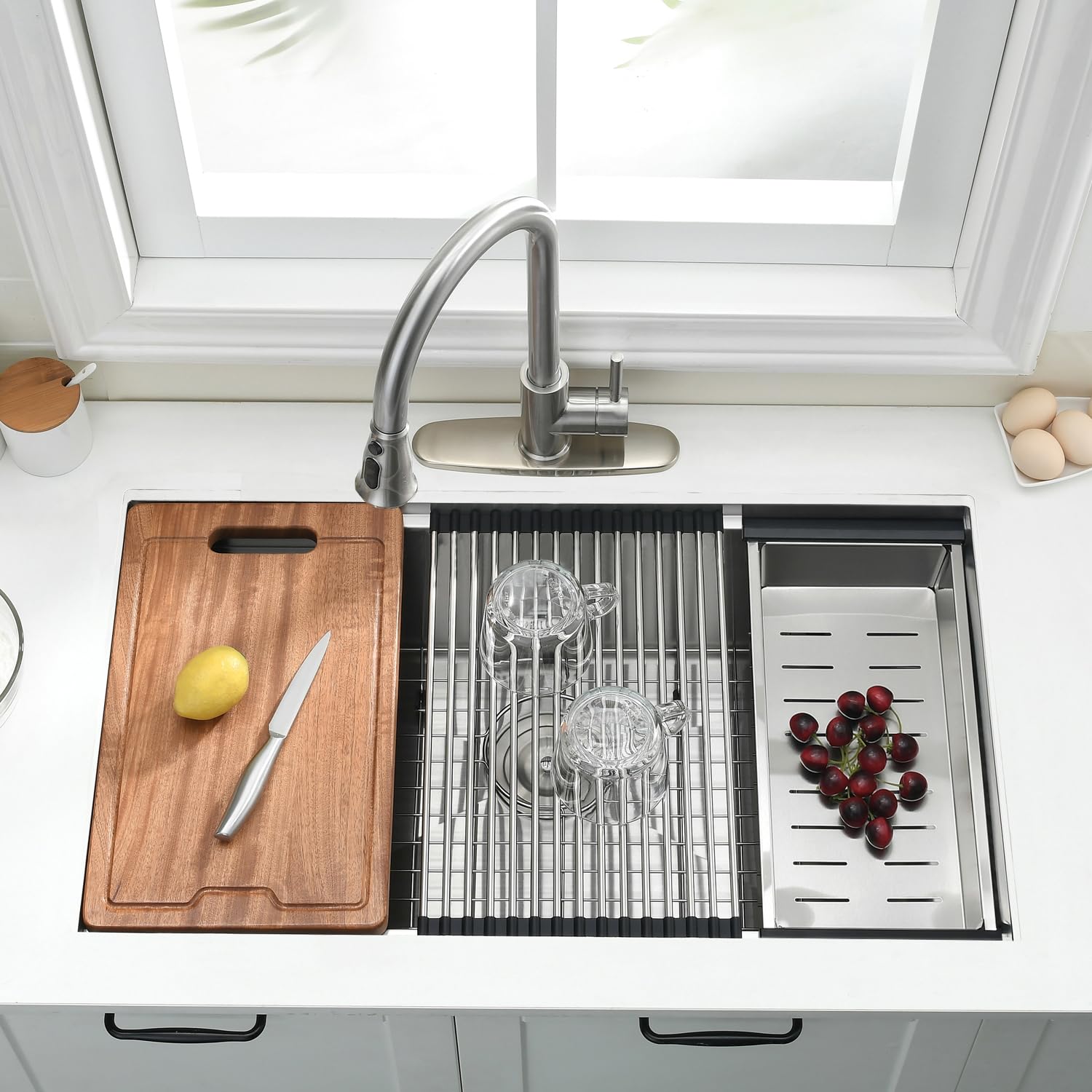 Snapklik.com : 33Inch Undermount Kitchen Sink Workstation -VOKIM 33 ...