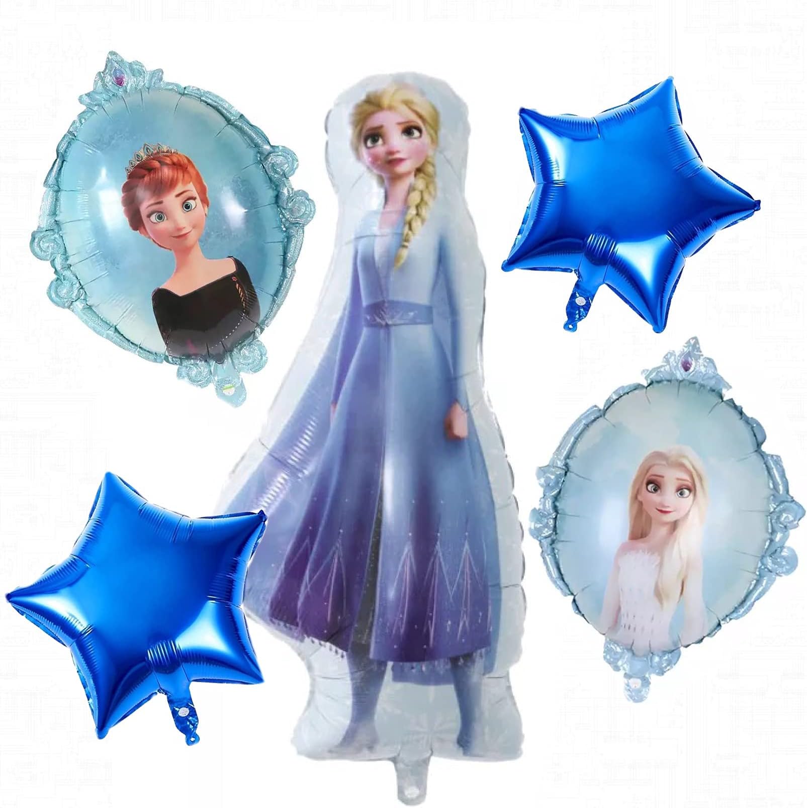 HIGHLAND 5 Pc Frozen Theme Balloons – Frozen Birthday Party Supplies ...