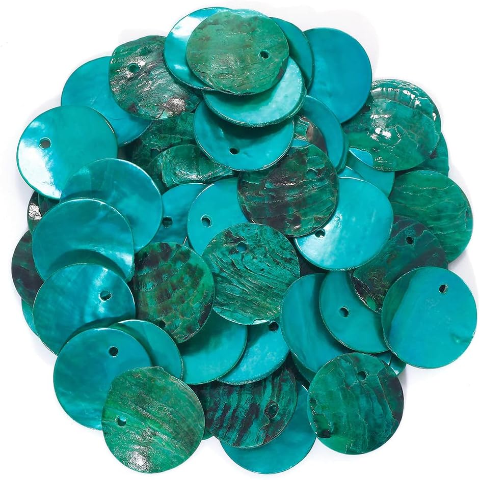 Amazon.com: Firstmeet Shell Beads 150pcs Natural 15mm Flat Round Mussel ...