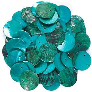 Amazon.com: Firstmeet Shell Beads 150pcs Natural 15mm Flat Round Mussel ...