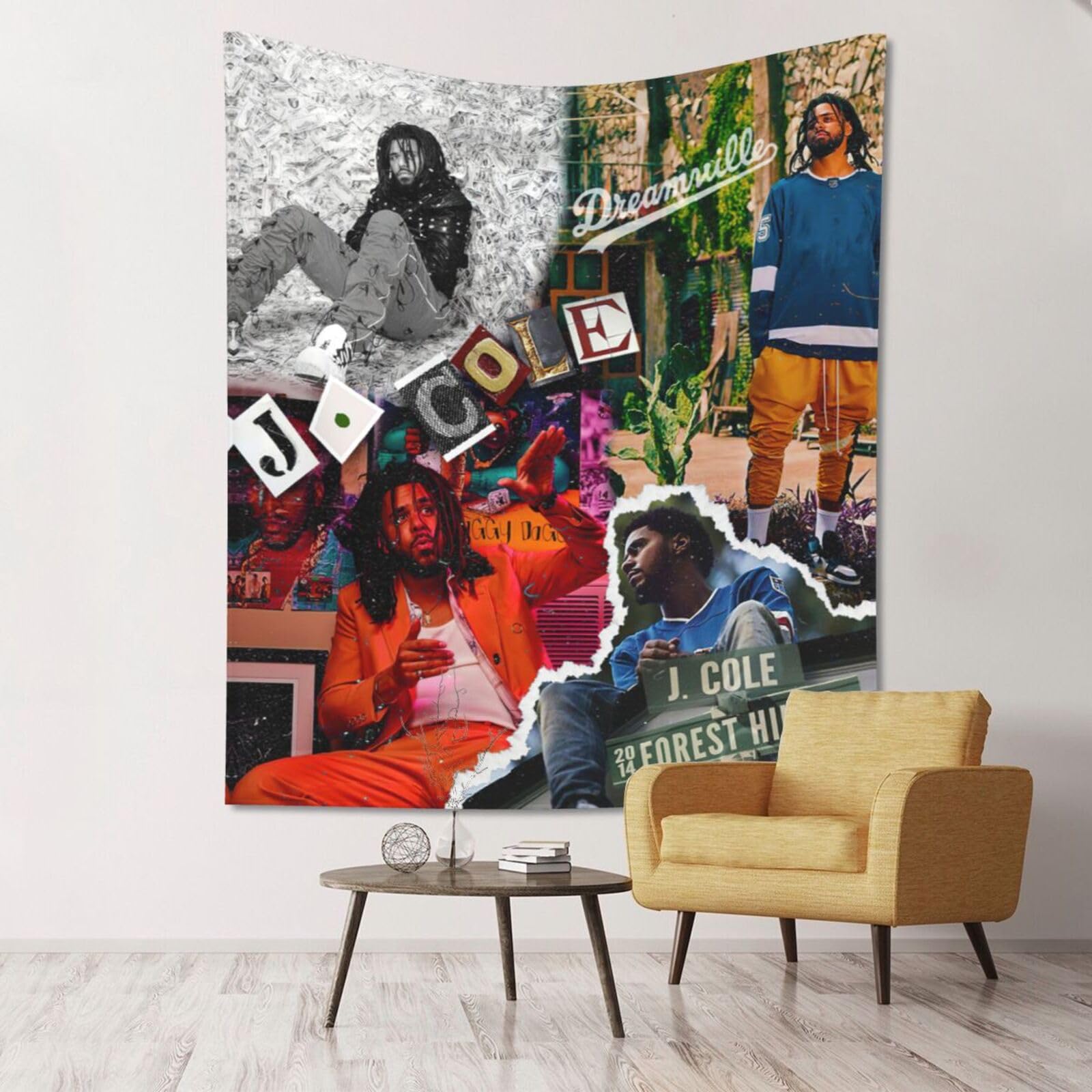 Amazon.com: GHKSDVBX J.Rapper Cole Tapestry Wall Hanging Art For Living ...