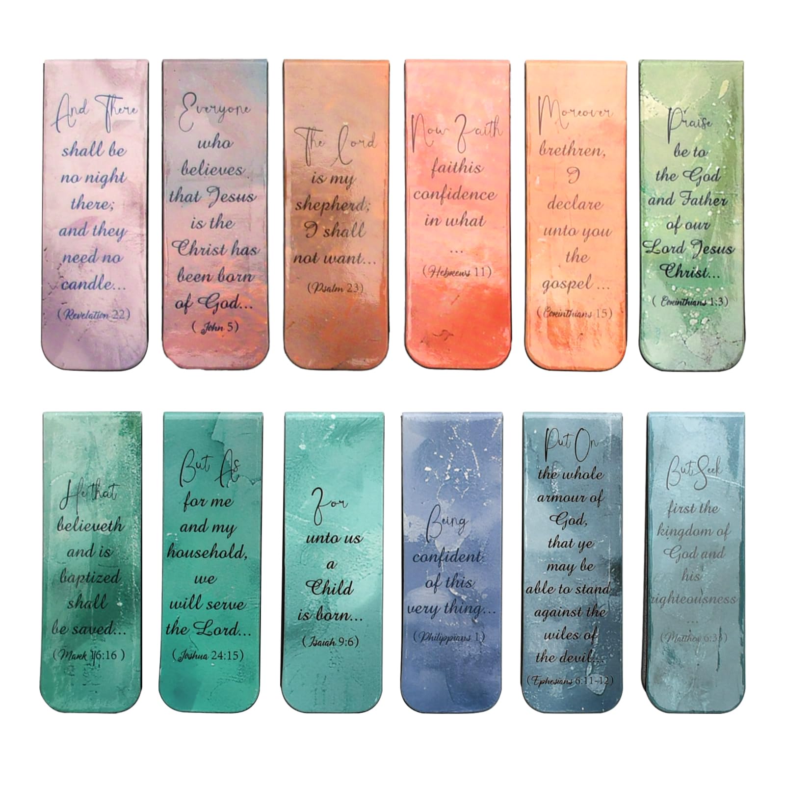 12 PCS Magnetic Bookmark, Bookmarks for Kids, Gradient Colour Magnetic ...