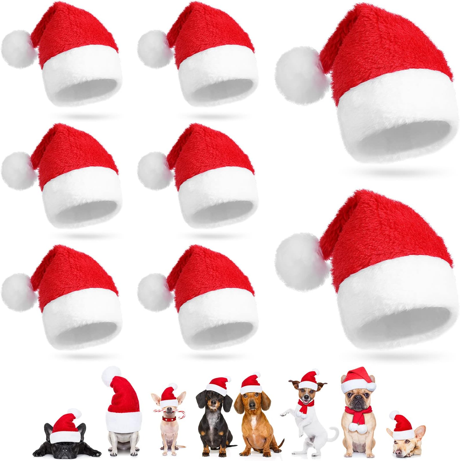 Amazon.com : 4 Pieces Dog Santa Hat Christmas Pet Hats Pet Costumes for ...