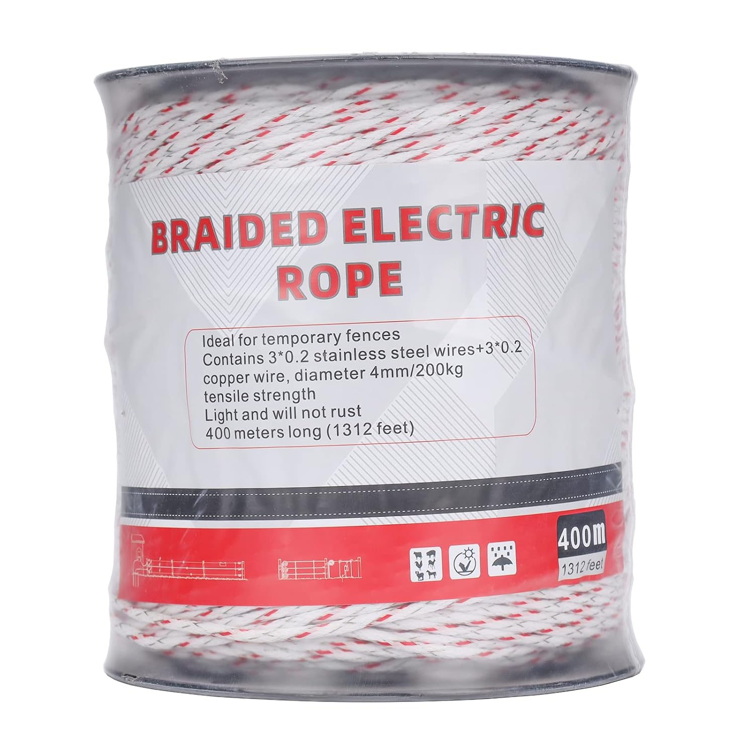 Amazon.com: Generic Electric Fence Braided Rope, 6 Braided Copper ...
