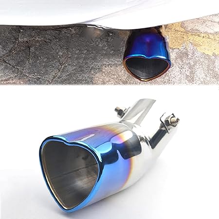 Amazon.com: uxcell Car 60 x 65mm Heart Shape Exhaust Muffler Tip Pipe ...